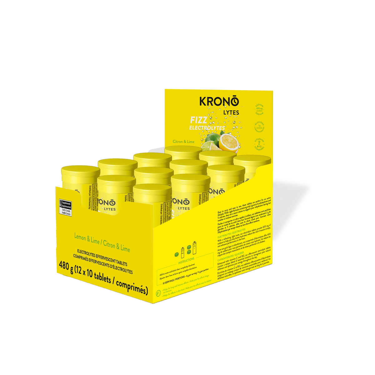 Lemon & Lime Effervescent tablets - Krono Nutrition